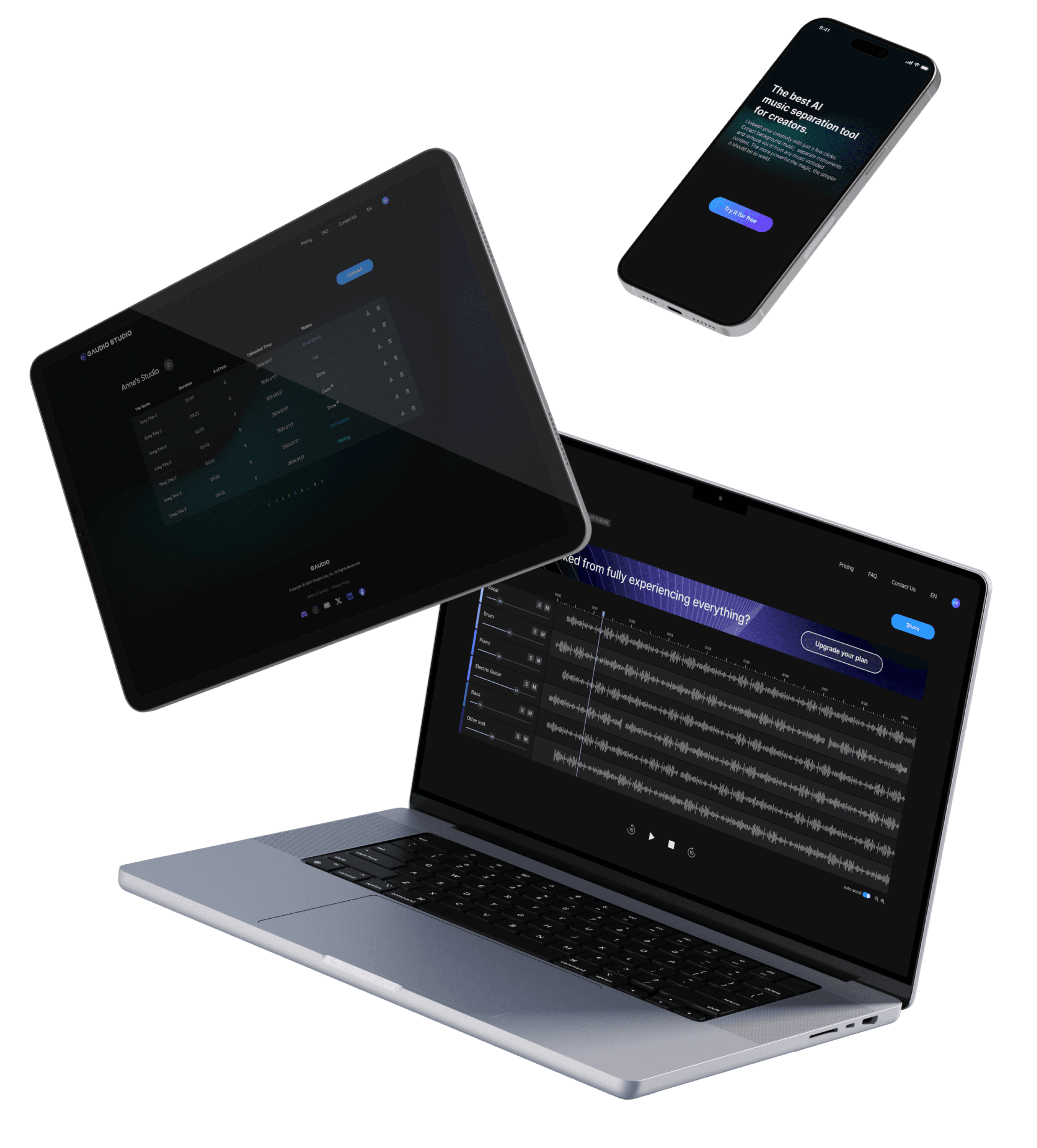 Online AI Vocal Remover & Stem Splitter | Gaudio Studio